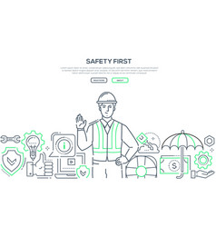 Safety first - colorful line design style Vector Image