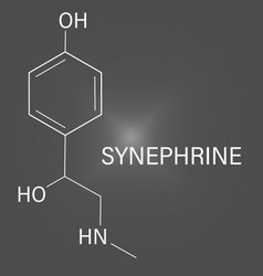 Synephrine molecule skeletal formula Royalty Free Vector