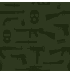 Vintage military weapons seamless pattern Vector Image