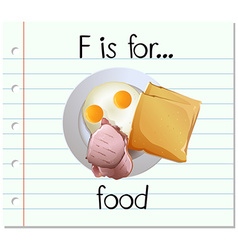 Flashcard letter F is for food Royalty Free Vector Image