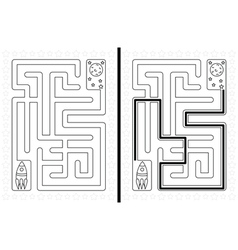 Easy firework rocket maze Royalty Free Vector Image