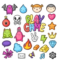 Game kawaii background cute gaming design Vector Image
