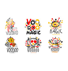 Voodoo doll mascot logo design Royalty Free Vector Image