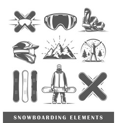 Vintage snowboarding label Royalty Free Vector Image