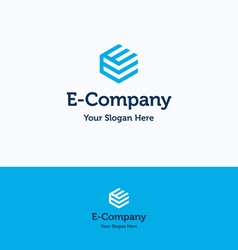 E cube blue logo Royalty Free Vector Image - VectorStock
