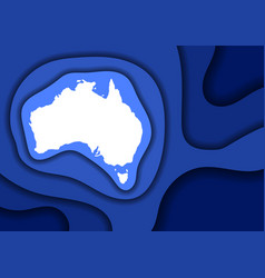 Australia map from blue isolines or level line Vector Image