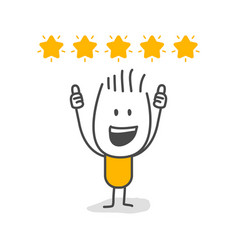 Stick figures give review rating and feedback Vector Image