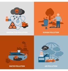Environmental problems concept icons set Vector Image