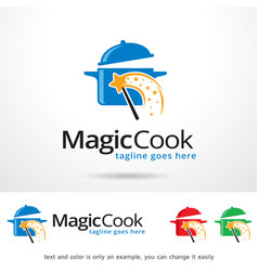 Magic food logo template Royalty Free Vector Image