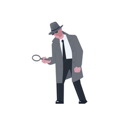 Mysterious man solves the riddle or problem Vector Image