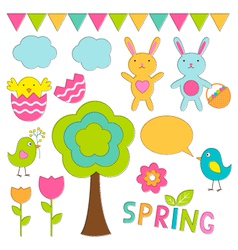 Flowers and design elements set Royalty Free Vector Image