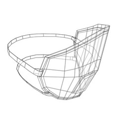 Medical surgical mask blueprint style Royalty Free Vector