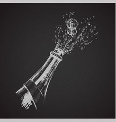 Hand drawn of champagne explosion Royalty Free Vector Image