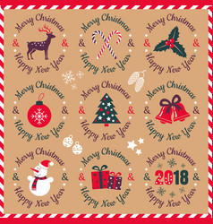 Vintage christmas set old paper Royalty Free Vector Image
