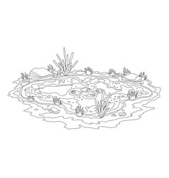 Beautiful nature with water pond Royalty Free Vector Image Beautiful nature with water pond Royalty Free Vector Image