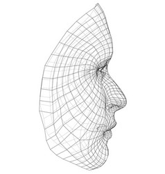 Wire-frame abstract human face Royalty Free Vector Image