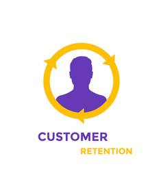 Returning customer icon on white Royalty Free Vector Image