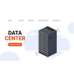 Data center logo database hosting emblem digital Vector Image