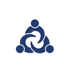 Unity three logo people Royalty Free Vector Image