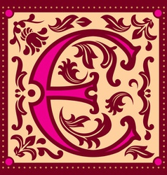 Vintage letter e Royalty Free Vector Image - VectorStock