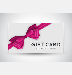 Gift card template collection set with bow and Vector Image