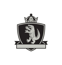 Gator head coat of arms retro Royalty Free Vector Image