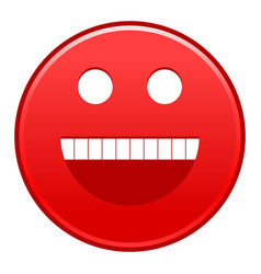 Red smiling face cheerful smiley happy emoticon Vector Image