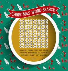 North pole word search puzzle christmas crossword Vector Image