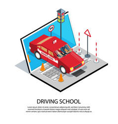 Driving course design concept Royalty Free Vector Image