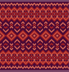 Seamless pattern with embroidery ikat ethnic Vector Image