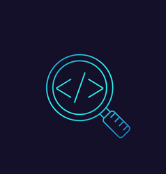 Code review icon on white Royalty Free Vector Image