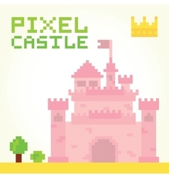 Magical fairytale pink castle with flags Vector Image