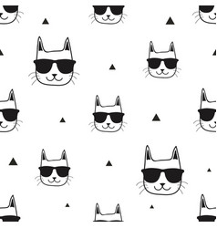 Doodle cartoon seamless pattern with cows black Vector Image
