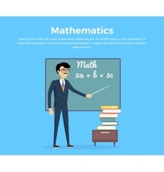 Teacher male character explain mathematics Vector Image