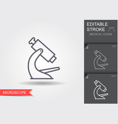 Microscope thin line icon Royalty Free Vector Image