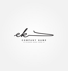 Initial letter ek logo - handwritten signature Vector Image