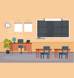 School classroom interior room blackboard Vector Image