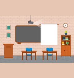 School classroom interior room blackboard Vector Image