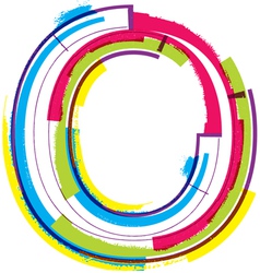 Colorful font letter o Royalty Free Vector Image