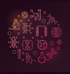 Genetics round with dna line Royalty Free Vector Image