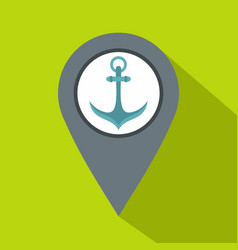 Map pointer with symbol anchor and sea port icon Vector Image