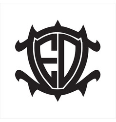Ed logo monogram with emblem shield shape design Vector Image