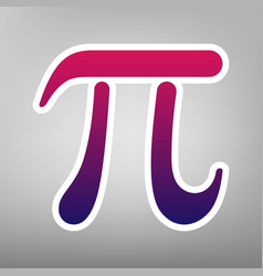 Pi greek letter sign purple gradient icon Vector Image