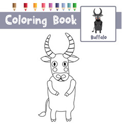 Coloring page buffalo standing on two legs animal Vector Image