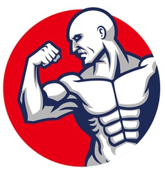 Bodybuilder flexing muscle pose Royalty Free Vector Image