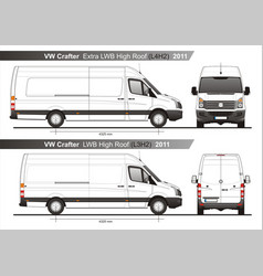 Volkswagen crafter van l3h3 and l4h3 2017-present Vector Image