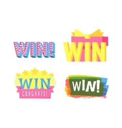 Win text set Royalty Free Vector Image - VectorStock