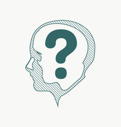 Continuous one line drawing of brain and human Vector Image