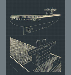 Front view cargo ship container maritime Vector Image