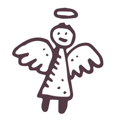 First communion angel silhouette Royalty Free Vector Image